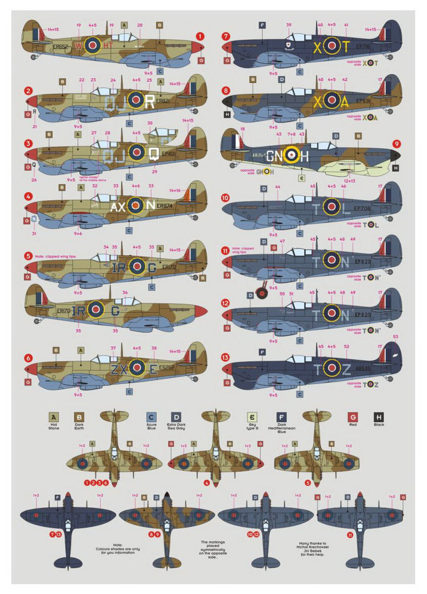 DKD48025 1/48 DK Decals Supermarine Spitfire Mk.VB 'Malta & MTO ...