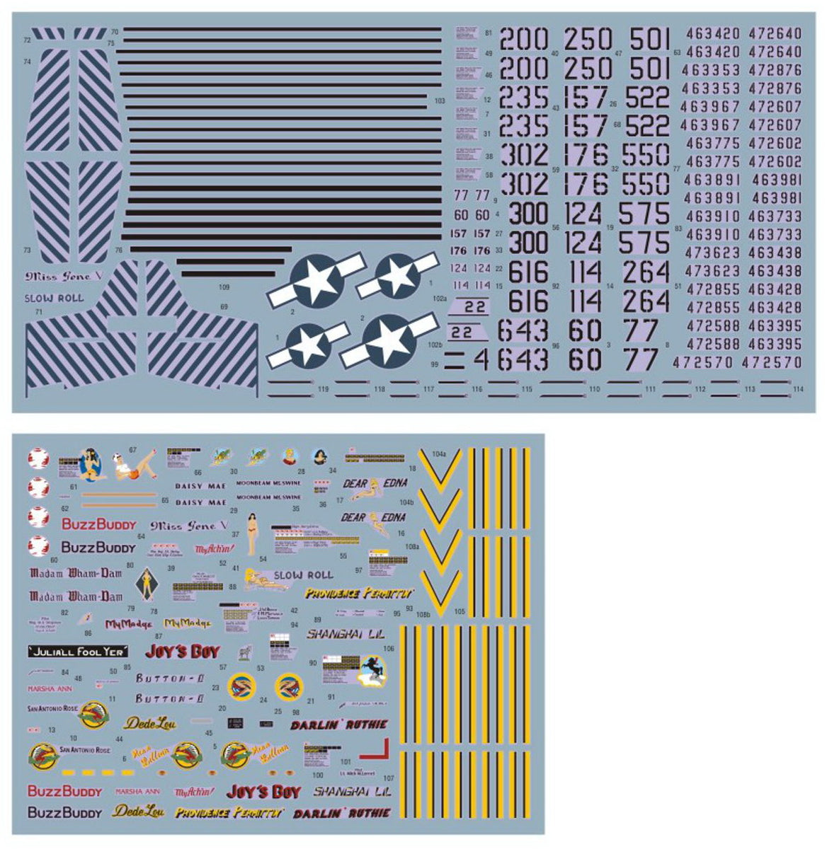 DKD72087 DK Decals 1/72 North-American P-51D Mustang VLR Units Iwo Jim ...