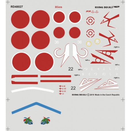 RD48027 Rising Decals 1/48 Ki-61 Hien Japanese Army Fighter (8x camouf ...