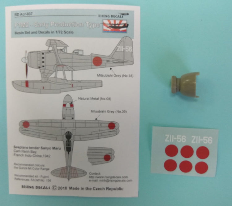 RDACR037 Rising Decals 1/72 Mitsubishi F1M2 Early Production Type. Inc ...