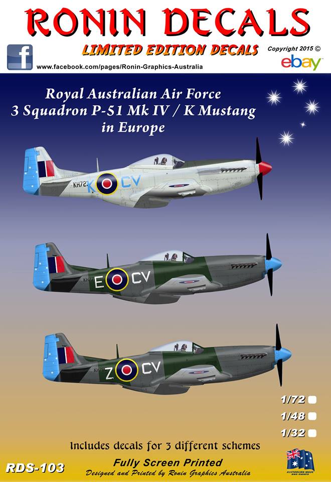 RDS-103 Ronin Decals 1/32 RAAF 3 Squ P-51 Mk IV / K in Europe – Hobby Mania