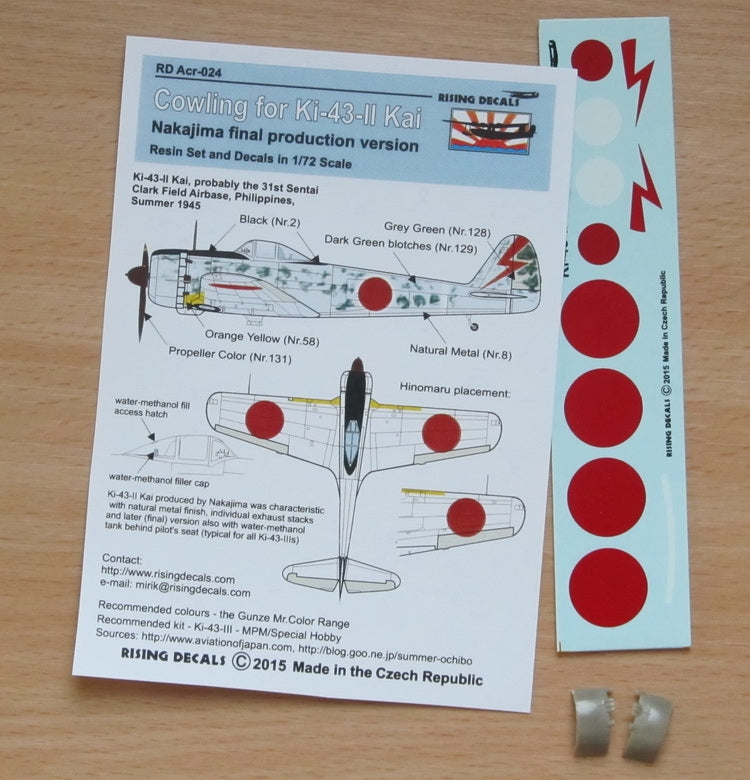 RDACR024 Rising Decals 1/72 Cowling for Ki-43-II Kai – Hobby Mania
